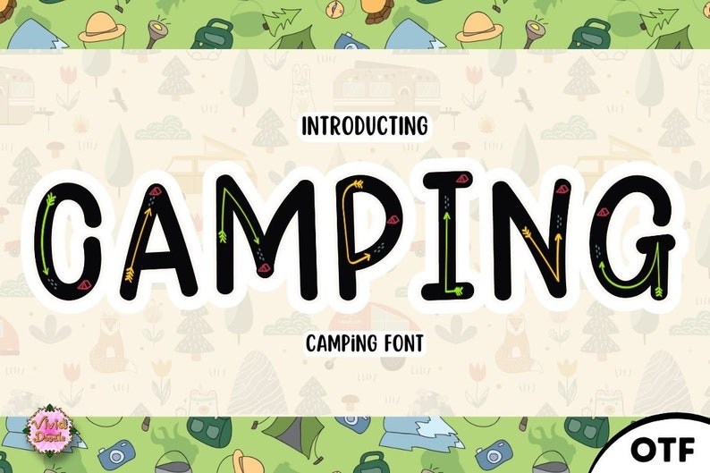 Camping Font Procreate, Letter Fonts Procreate Designer Fonts, Wedding ...