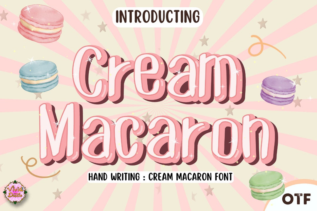 Cream Macaron Font Procreate, Letter Fonts Procreate Designer Fonts ...