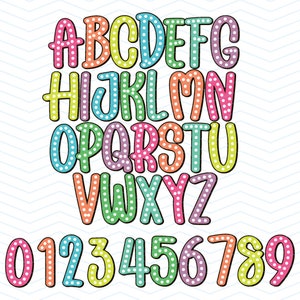 Dot Dalmatian Alphabet With Cute Circle Background Png, Custom ...