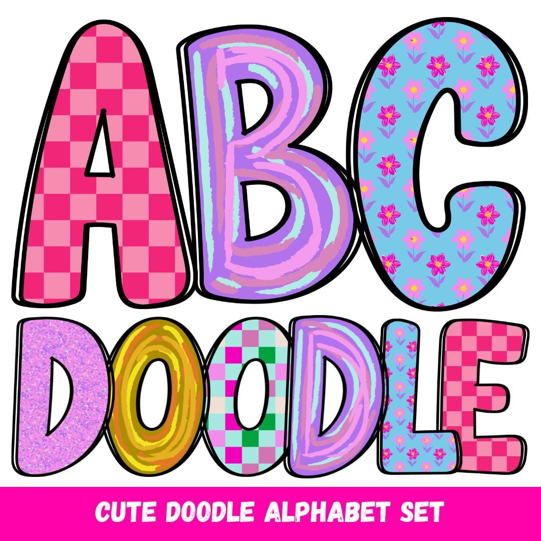 Preppy Alphabet Png | Preppy Letters Png | Mother Day Alphabet Clipart ...