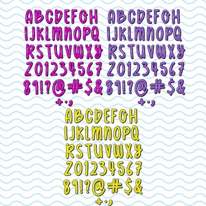 Neon Back to School Doodle Alphabet With Colorful Background : Bright ...