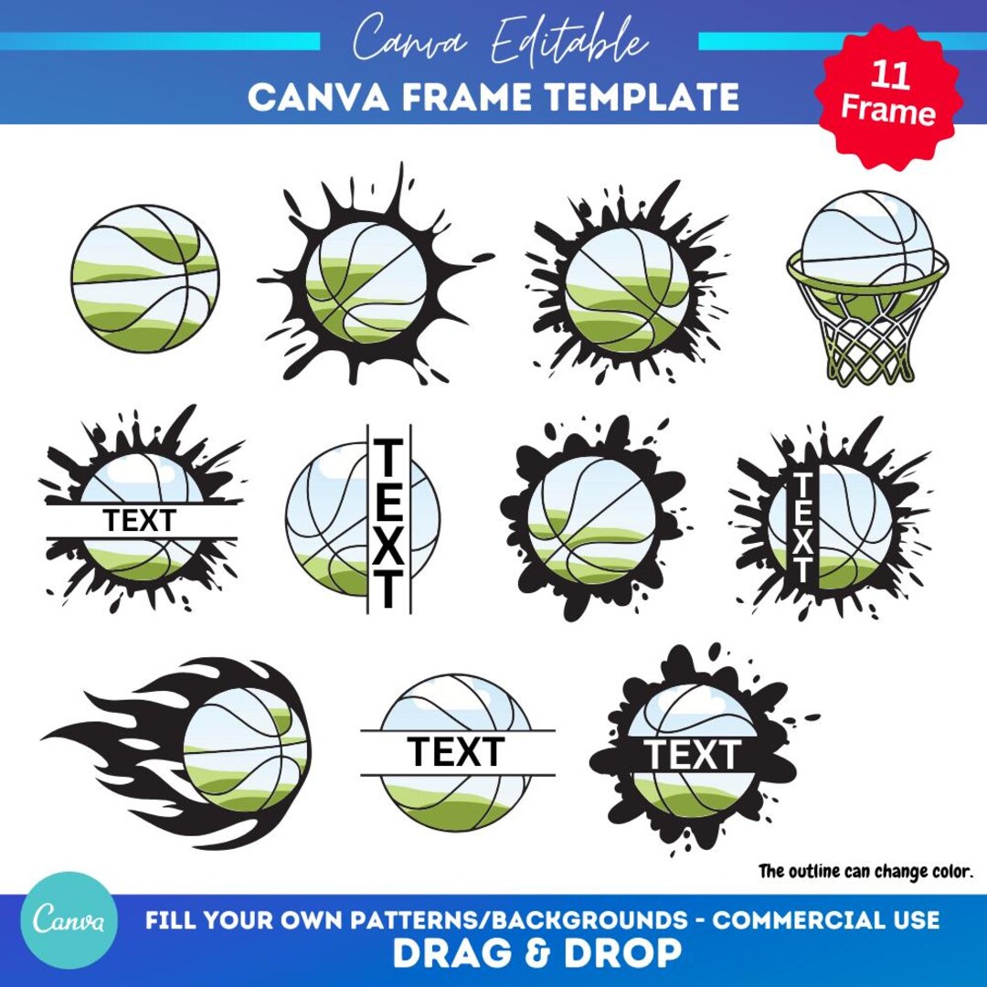 Basketball Name Canva Template | Basketball Picture Collage ...