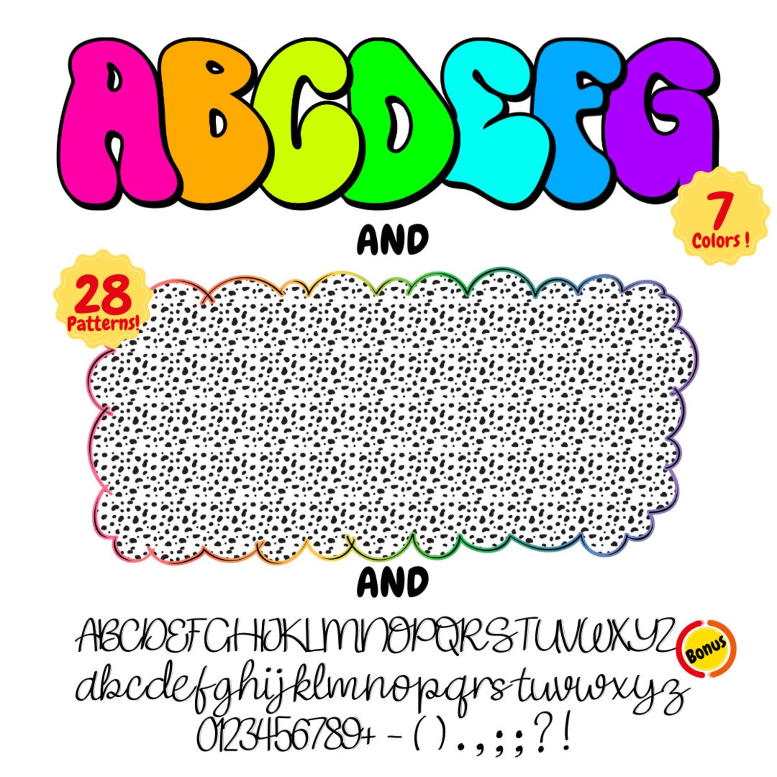 Neon Groovy Alpha PNG Bright, Colorful Alphabet Neon Font, Neon Letters ...