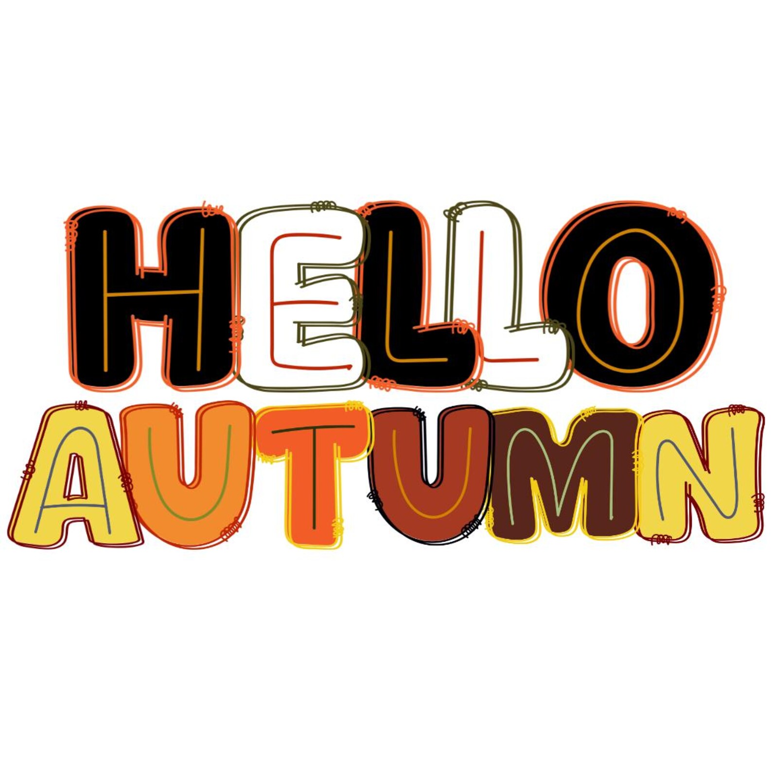 Scribble Autumn Doodle Alphabet Png, Custom Thanksgiving Alphabet Png ...