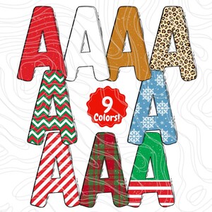 Doodle Christmas Letters Png, Christmas Doodle Letters, Alphabet ...
