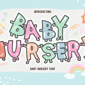 Baby Nursery Font Bubble Font Procreate, Cute Fonts for Cricut, Font ...