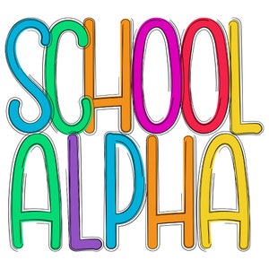 Neon Scribble Doodle Set- Bright Colorful Alphabet PNG Set for ...