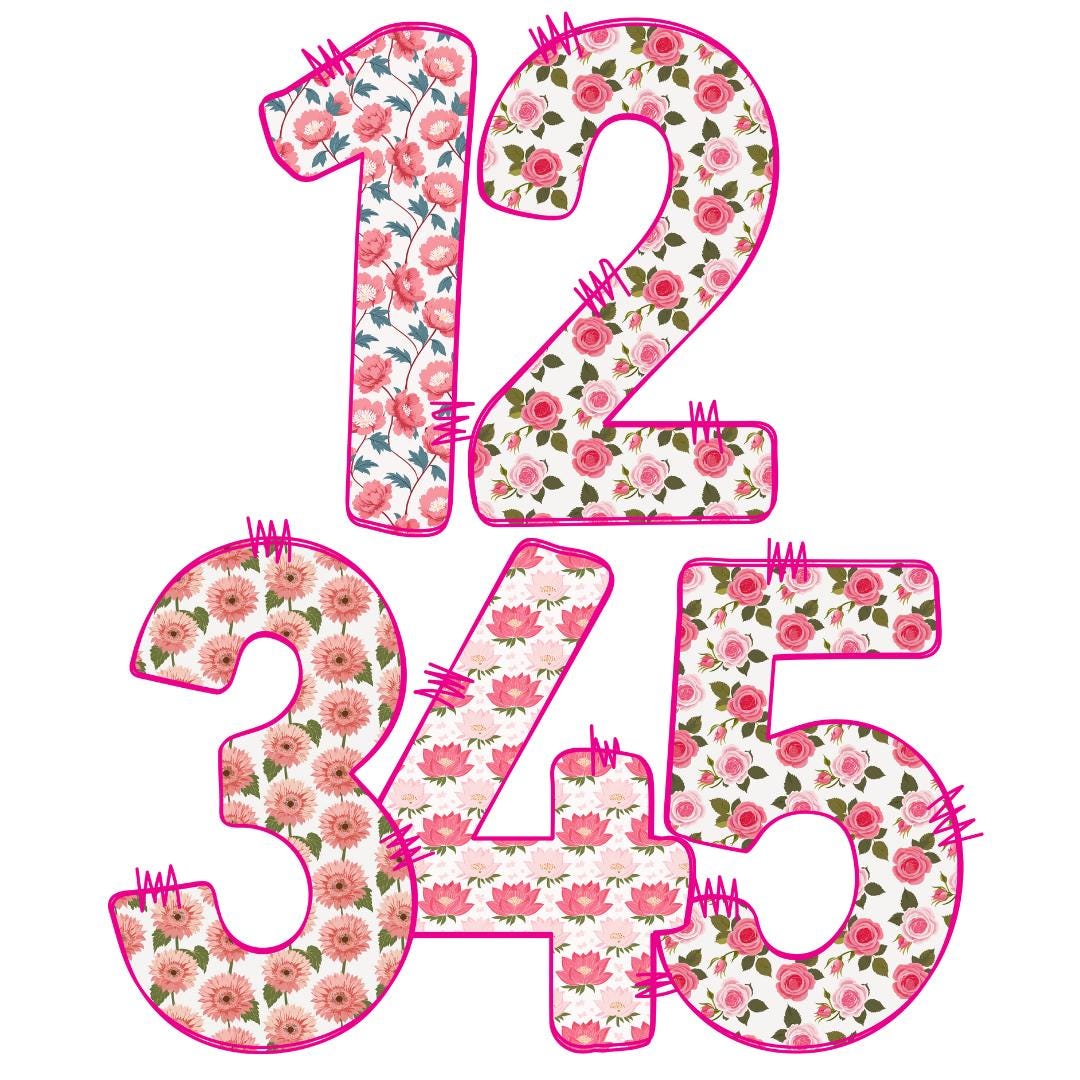 Pink Flower Chinoiserie Alphabet Png Bundle, Floral Chinoiserie Png ...
