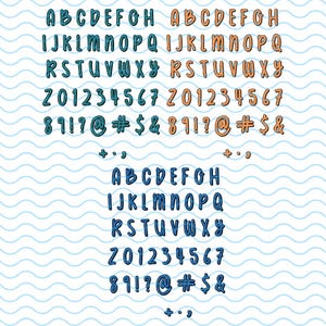 Bright Boho Dash Line Alphabet: Colorful Boho Scribble Letters PNG ...