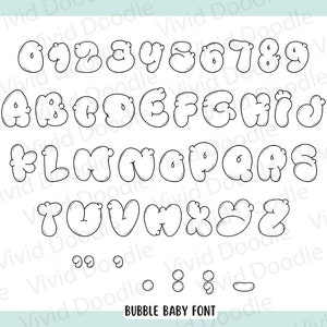 Bubble Baby Font Procreate, Letter Fonts Procreate Designer Fonts ...
