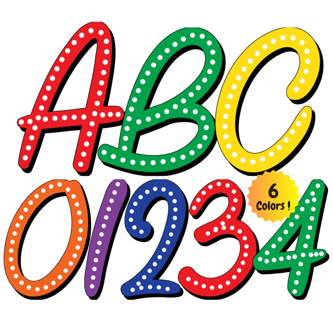 Bright Dalmation Dots Png , Polka Dot Alphabet Png, Marquee Letters Png ...