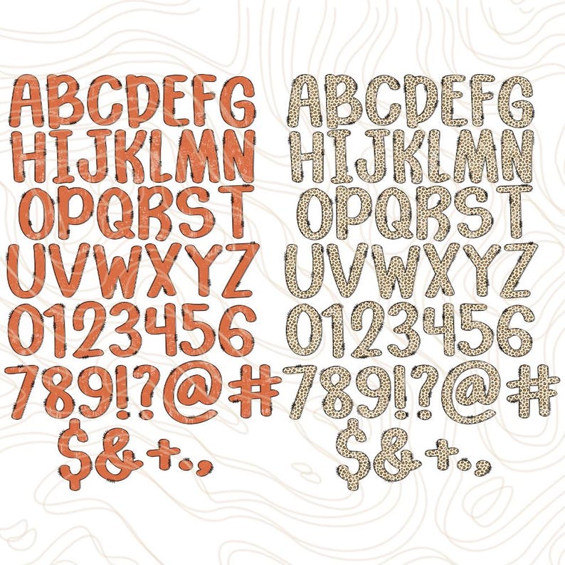 Thanksgiving Doodle Letters PNG| Thanksgiving Alphabet PNG ...