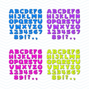 Colorful Alphabet Png, Retro Letters Png, Bright Neon Color Palette ...