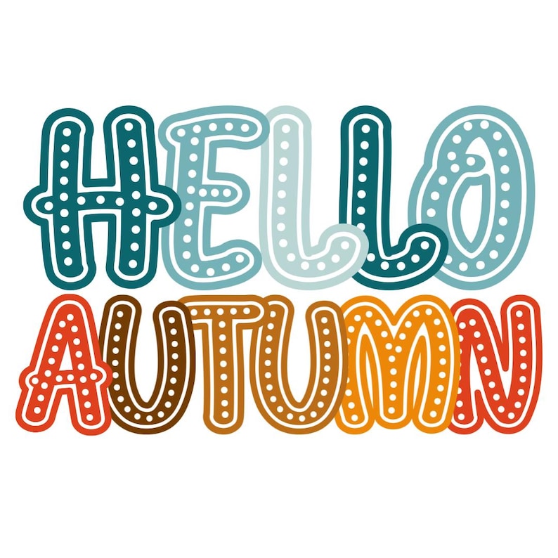 Neon Autumn Doodle Alphabet Png, Custom Thanksgiving Alphabet Png, Fall ...