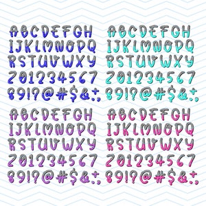 Bright Neon Scribble Doodle Alphabet PNG - Half Checkered Handwritten ...