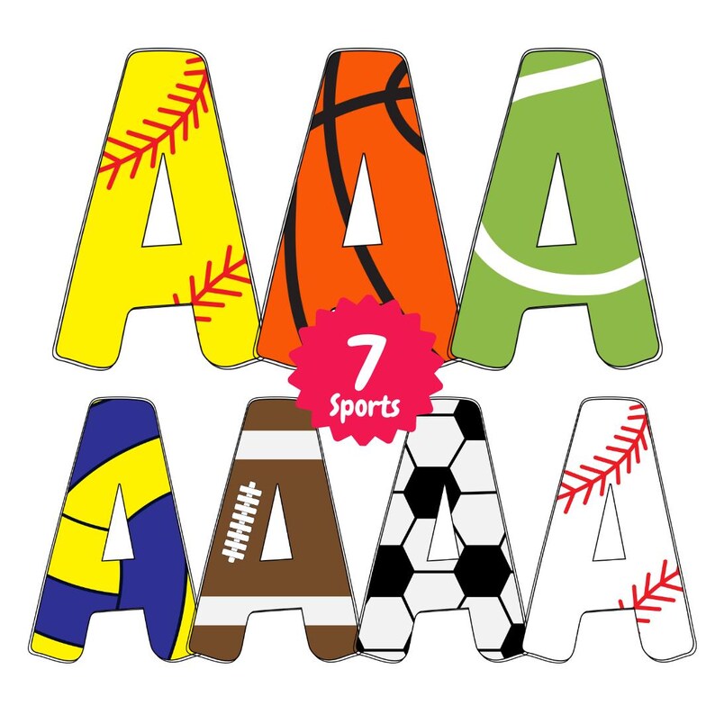 Sport Alphabet Bundle | Sport Font Png | Baseball, Basketball, Football ...