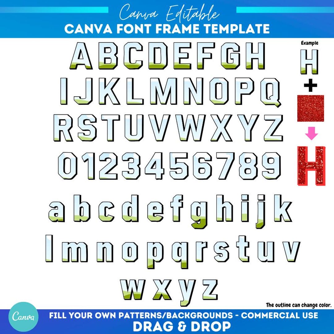Sport Varsity Canva Frame Letters | Drag and Drop Frame | Make Your Own ...