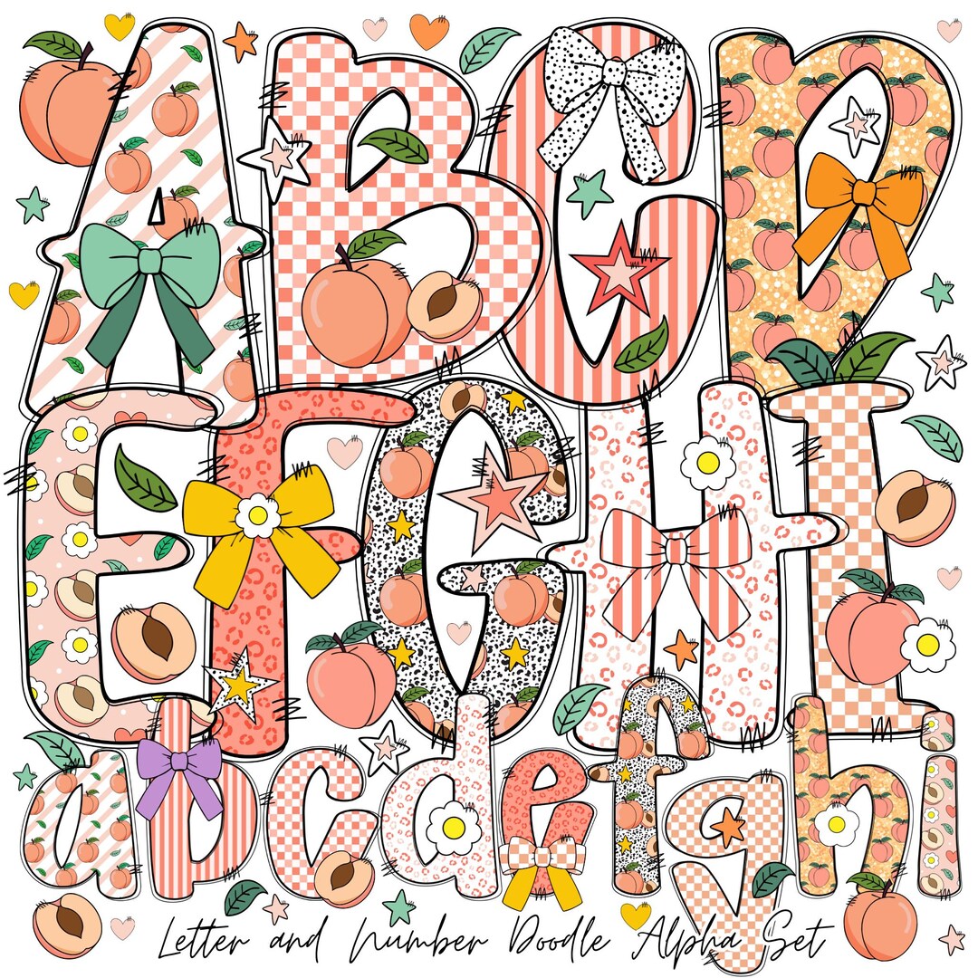 Preppy Summer Peach Alphabet PNG | Sweet Summer Vibes Letter | Coquette ...