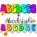 Neon Groovy Alpha PNG Bright, Colorful Alphabet Neon Font, Neon Letters ...