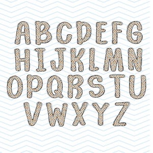 Leopard Doodle Font | Wild Spotted Alphabet PNG | Uppercase, Lowercase ...