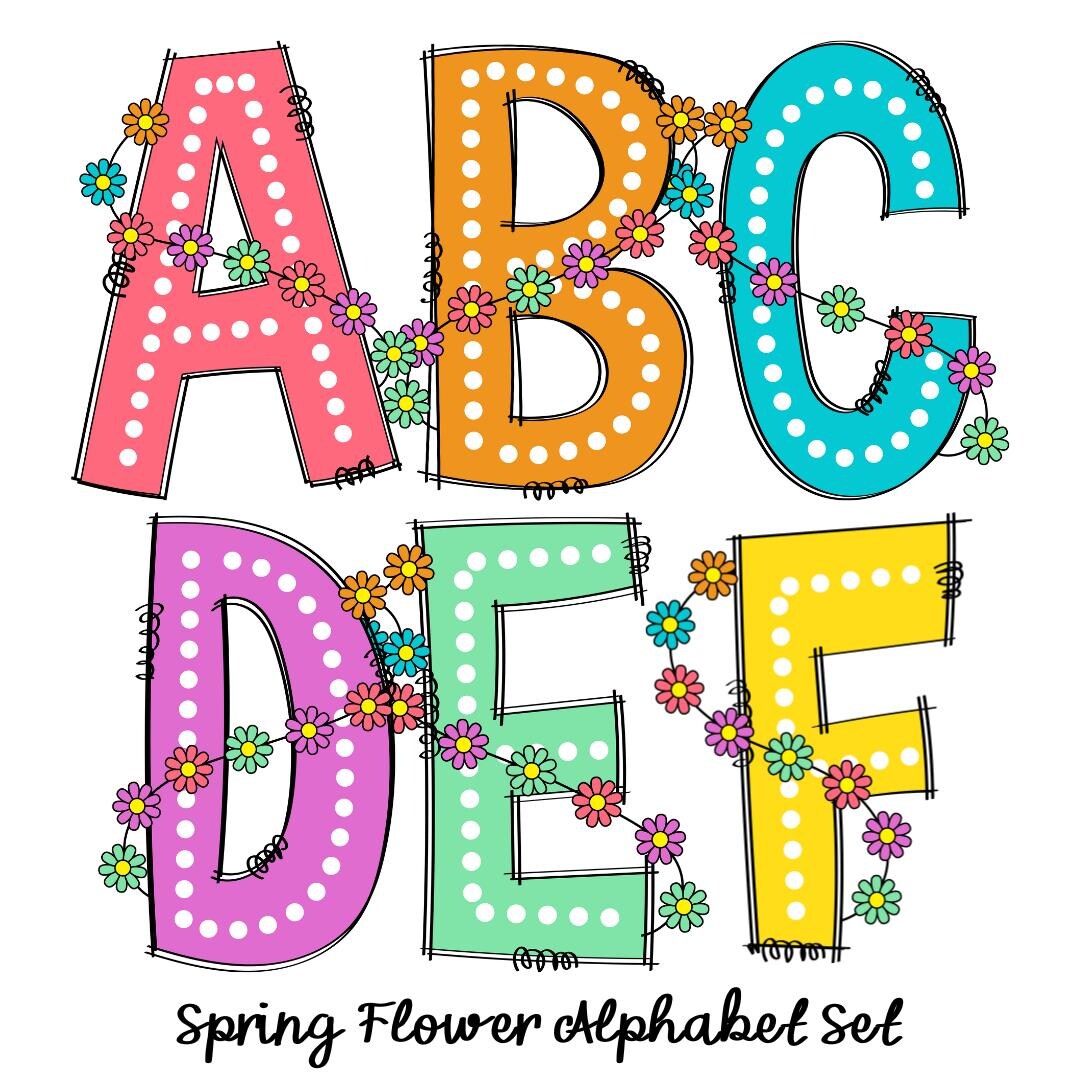 Floral Alphabet Png | Spring Alpha Png | Floral Letters PNG | Pastel ...
