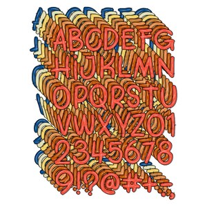 Boho Scribble Alphabet Png, Doodle Alphabet Bundle Png, Bright 7 Alpha ...