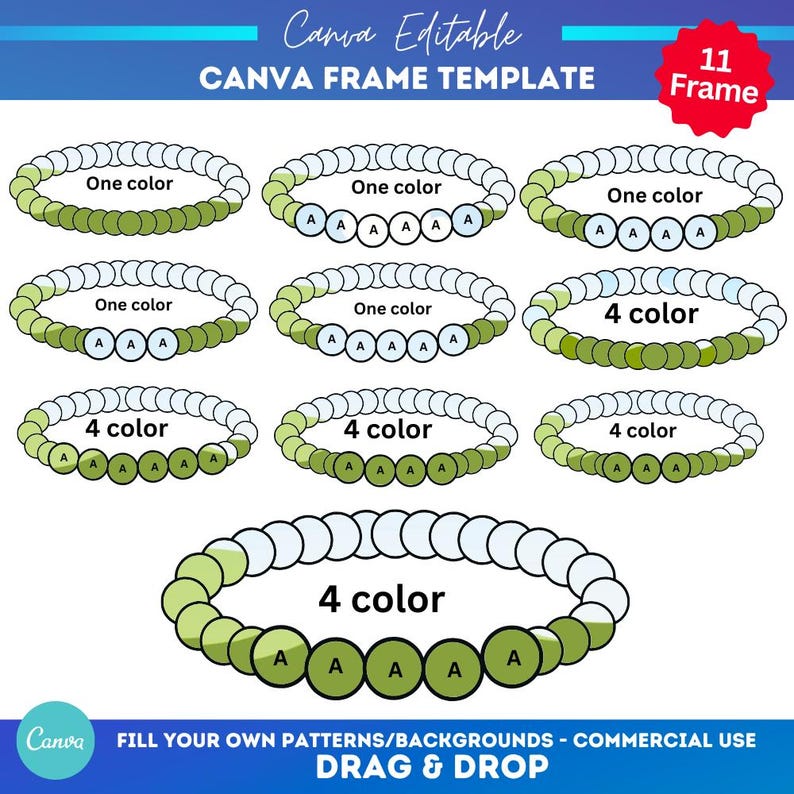 Friendship Bracelet Canva Frame | Retro Templates Bundle | Drag and ...