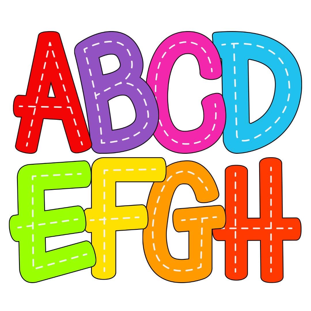 Bulletin Board Letters Printable, Teacher, School, Neon Alphabet ...