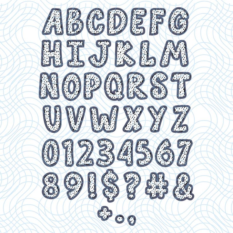 Boho Dalmatian Doodle Alphabet | 8-color Spotted Letters for Creative ...