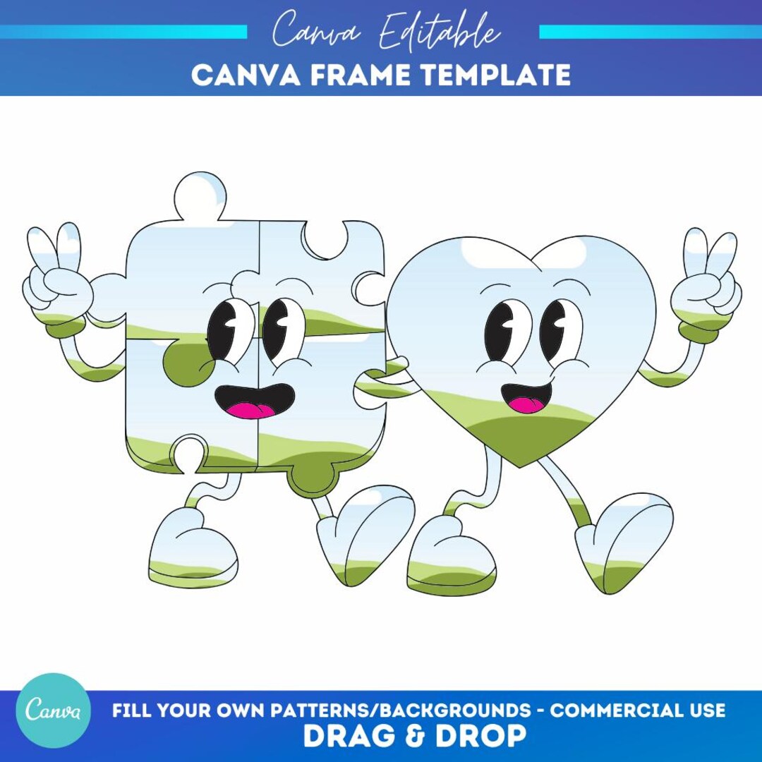 Autism Acceptance Canva Frame | Drag and Drop Frame | Make Your Own Png ...