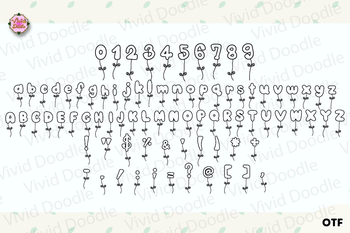 Bubble Leaf Font Procreate, Letter Fonts Procreate Designer Fonts ...