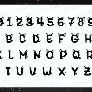 Black Cat Bubble Font Procreate, Cute Fonts for Cricut, Font Bundle for ...