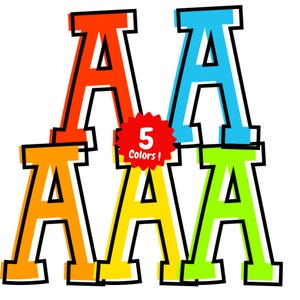 Neon Alphabet Doodle Set - Bright Colorful Alphabet PNG Set for ...