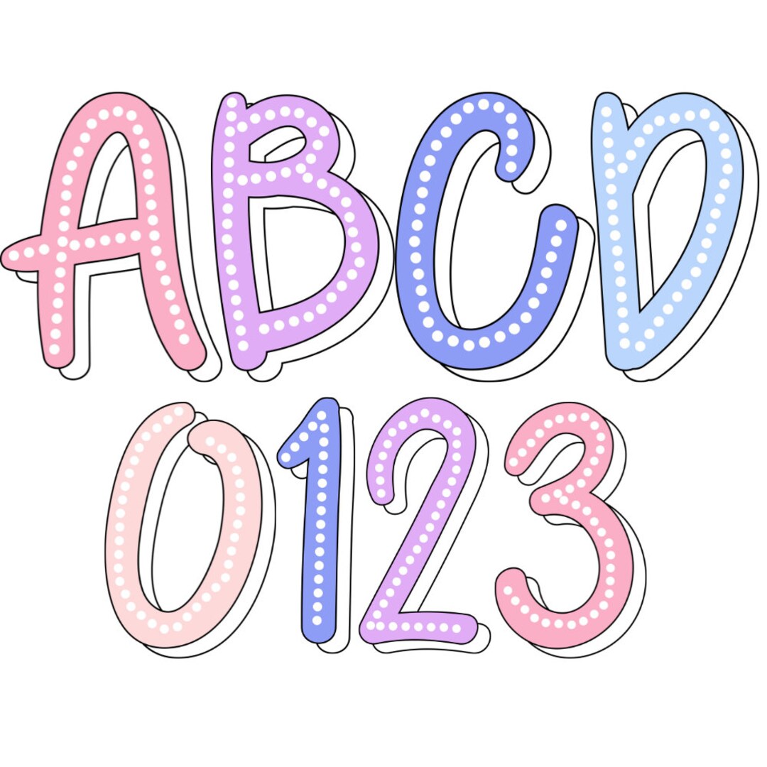 Bright Pastel Dalmation Dots Png , Polka Dot Alphabet Png, Marquee ...