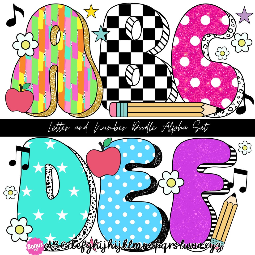 Teacher Alphabet Png | Hand-drawn Alphabet PNG | Colorful ...