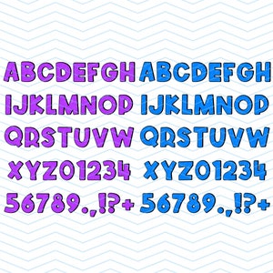 Bright Grunge Groovy Alphabet PNG, School Color Palette, Doodle Alpha ...
