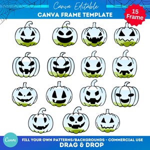 Pumpkin Canva Frames Editable | Canva Template | Customizable Drag ...