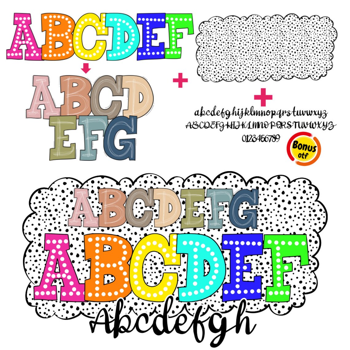 Varsity Dot Dalmatian Alphabet With Background Png, Custom Dalmation ...