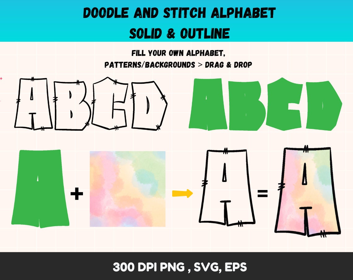 Blank Doodle Font Svg, Doodle Font Png, Doodle Alphabet Svg, Doodle ...