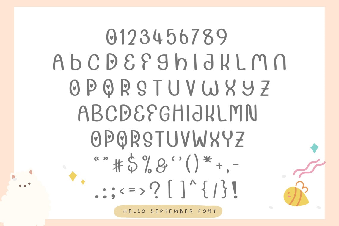 Hello September Bubble Font Procreate, Cute Fonts for Cricut, Font ...