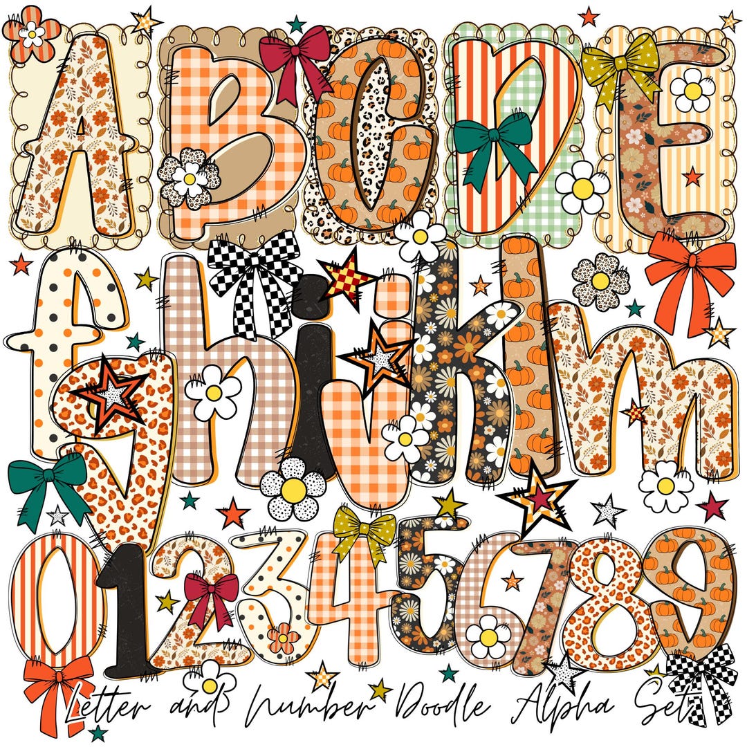 Fall Alphabet Png Bundle | Autumn Alphabet | Solid Preppy Alphabet Png ...
