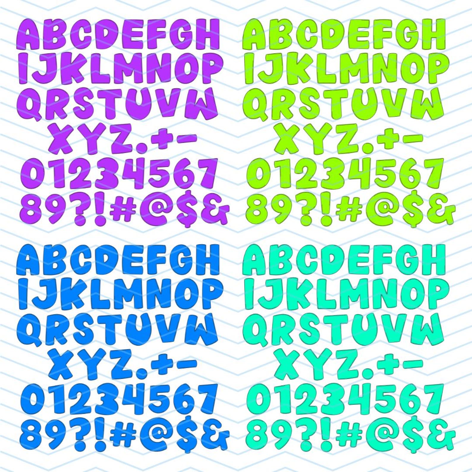 Neon Kindergarten Alphabets Letter, Bright Color Font, Colorful ...