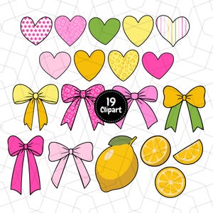 Coquette Summer Alphabet PNG | Girly Lemon Letter | Summer Doodle Alpha ...