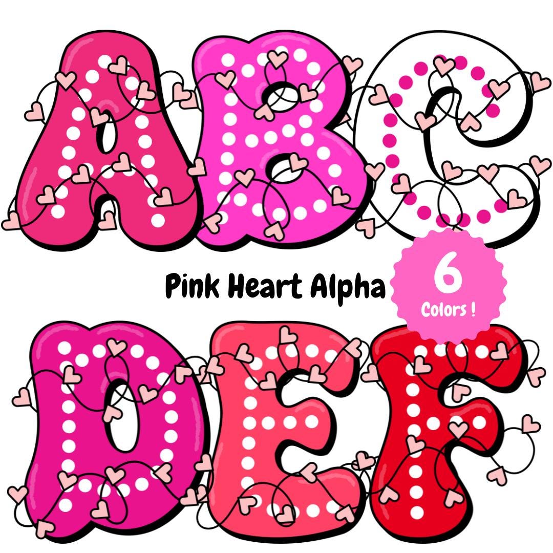 Valentine Heart Alphabet Png | Dotted Letter Valentines Png | Valentine ...