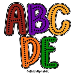 Bright Neon Dotted Font Png, Polka Dot Alphabet, Halloween Color ...