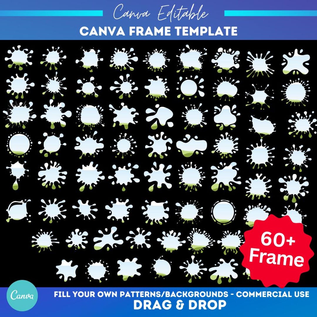 60+ Splash Customizable Frames | Canva Bleach Effect | Canva Design ...