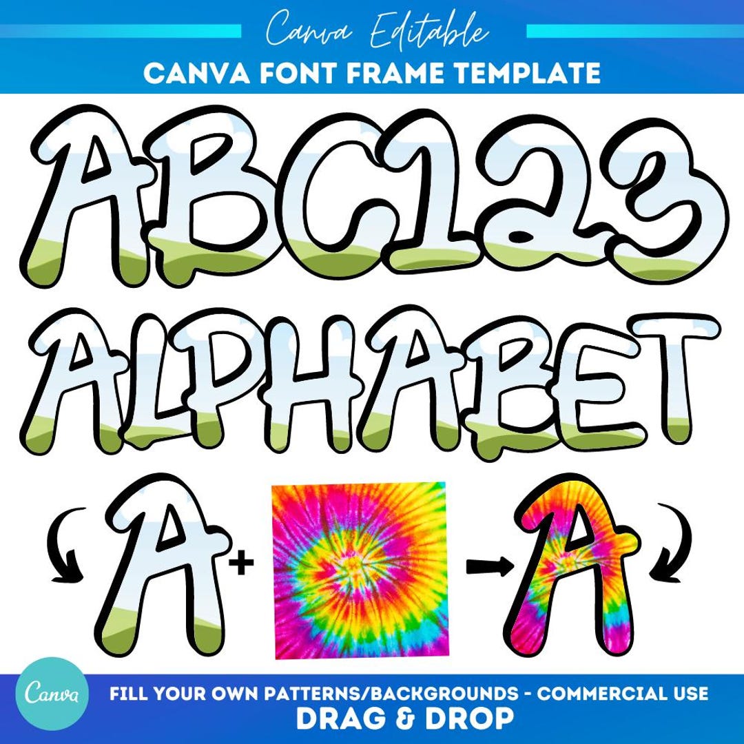 Canva Doodle Letter Alphabet Frame | Editable Handwritten Font Template ...