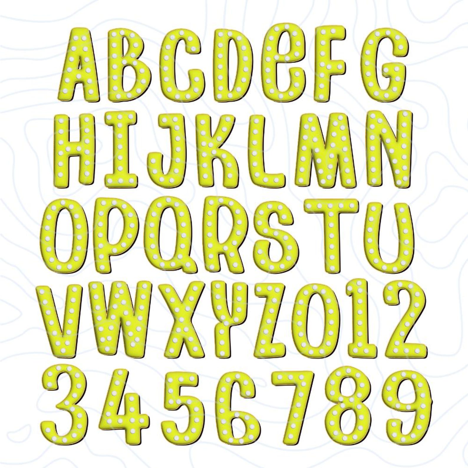 Bright Neon Dot 3D Inflated Puffy Neon Alphabet & Numbers: 3D Letter ...