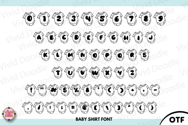 Baby Shirt Font Bubble Font Procreate, Cute Fonts for Cricut, Font ...