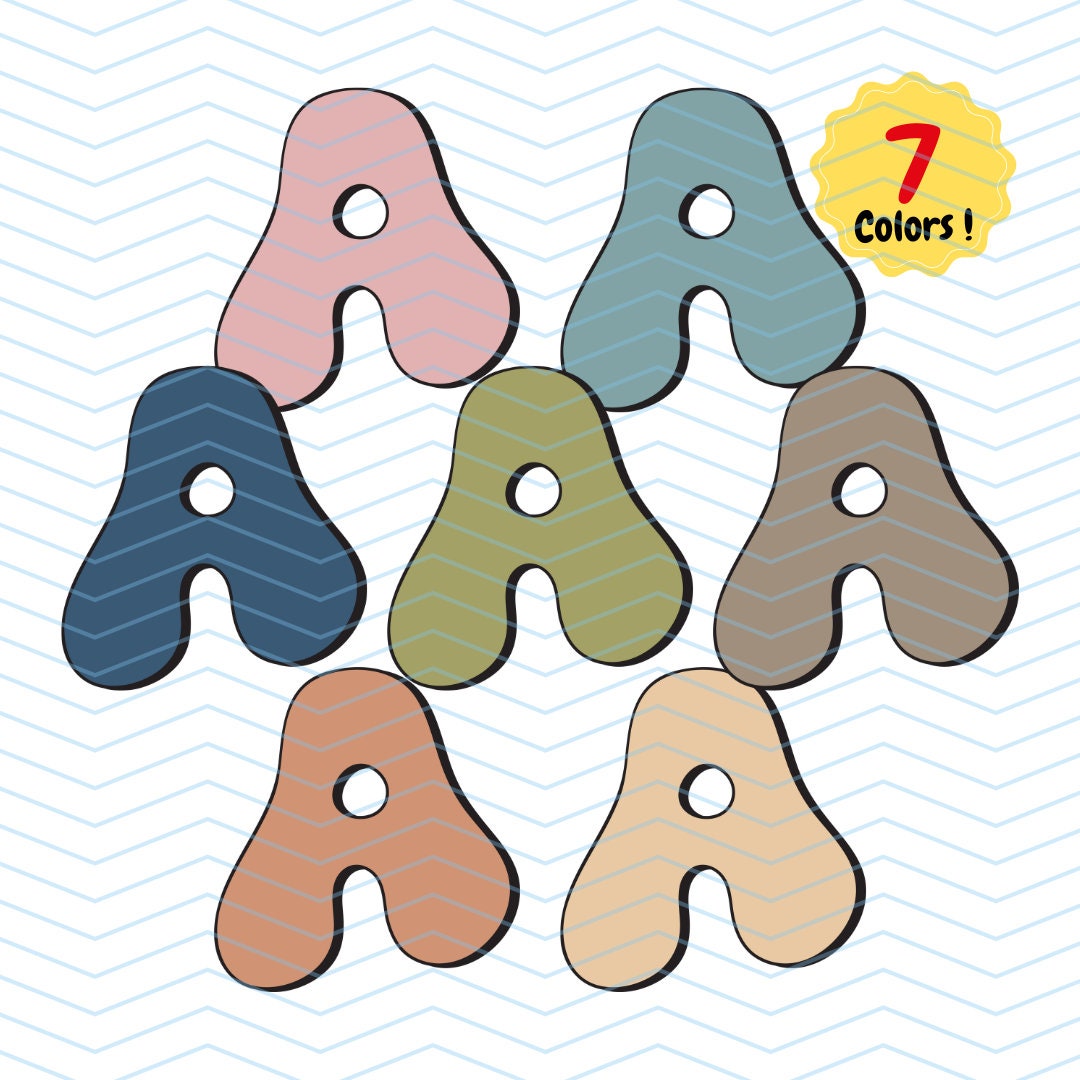 Retro Letters Png, Groovy Alphabet Png, Retro Letters PNG, Boho Color ...